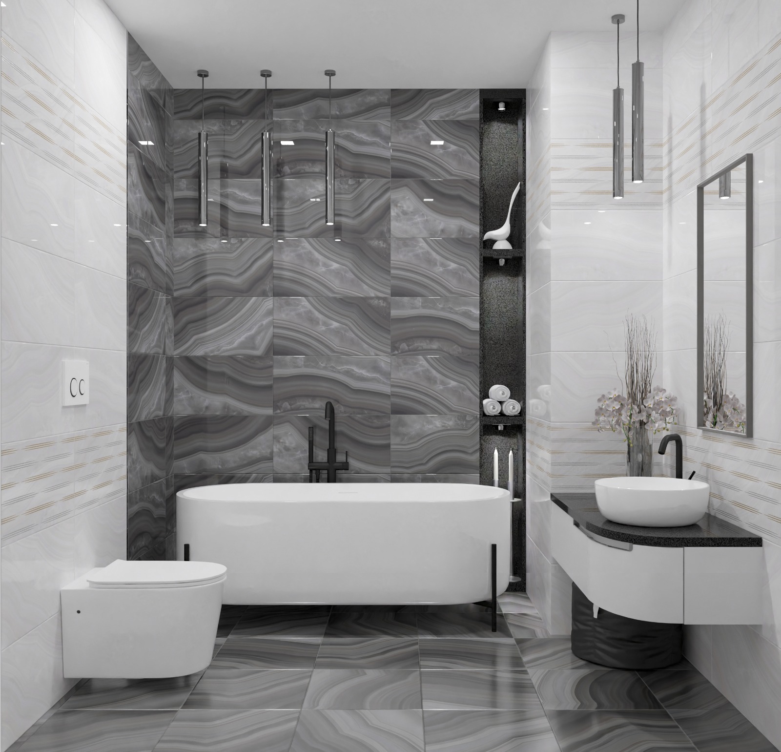 Плитка настенная AZORI Acate Grey 31,5х63см купить в Томске